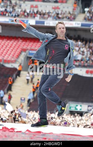 Chris Martin of Coldplay during Capital FM's Summertime Ball at Wembley ...