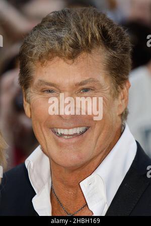 David Hasselhoff arriving at the World Premier of Keith Lemon The Film ...