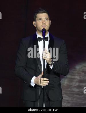 Michael Buble live in concert at the O2 Arena in London Stock Photo - Alamy