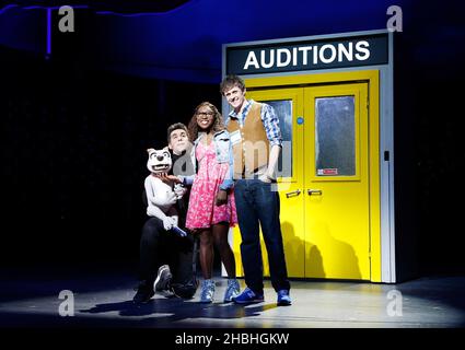 Simon Lipkin, Cynthia Erivo and Alan Morrissey performing during a ...
