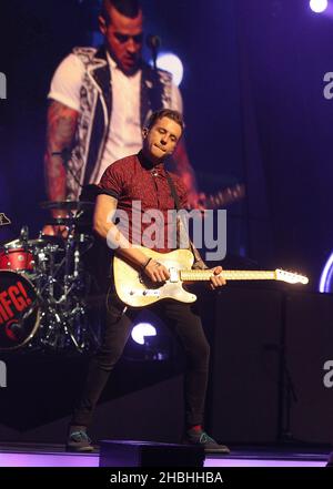 Danny Bourne of McBusted performs at the 02 Arena in London Stock Photo ...