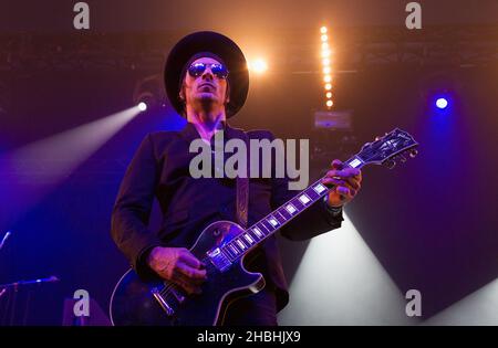 Jeff Angell performs on stage with Walking Papers at the Calling ...