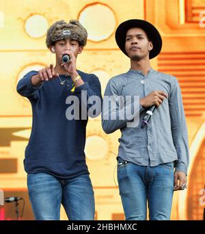 Rizzle Kicks performing on stage during the 2013 Capital FM Jingle Bell ...