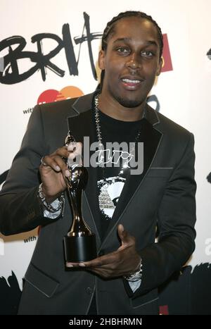 Lemar in the press room at The 2006 Brit Awards at Earls Court, London Stock Photo - Alamy