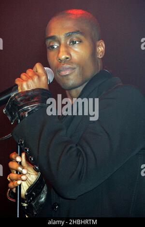 Simon Webbe ex Blue singer, performs live on stage at GAY Astoria on ...
