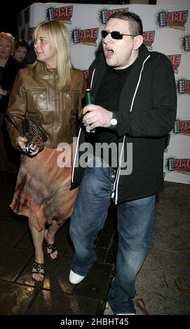 Shaun Ryder of Happy Mondays and partner arriving at the Shockwaves NME ...