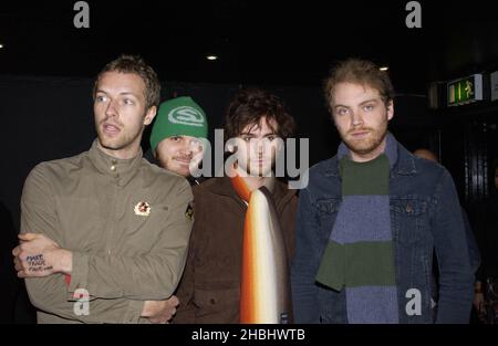 Coldplay photographed at the NME Carling awards at PoNaNa in London. 1/ ...