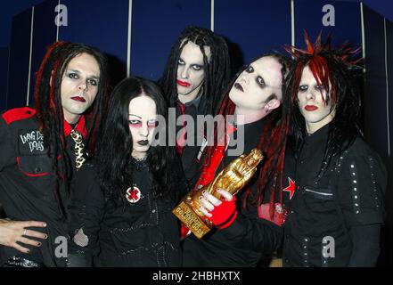 Murderdolls posed group shot with award for Best Newcomer posed at the ...