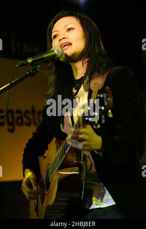 New Zealand singer Bic Runga performs on stage to celebrate today's UK ...