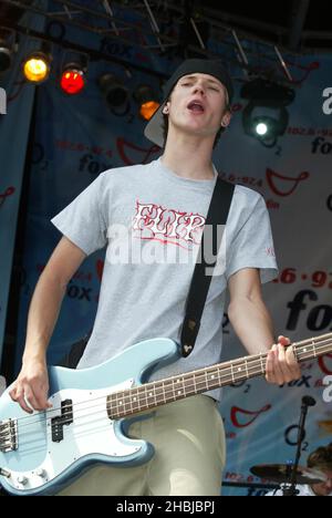 McFly perform live on stage at the Fox FM Party in the Park in ...