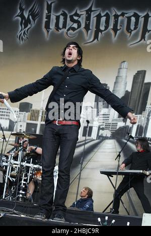 The Lost Prophets perform on stage on the third day of "The Carling ...