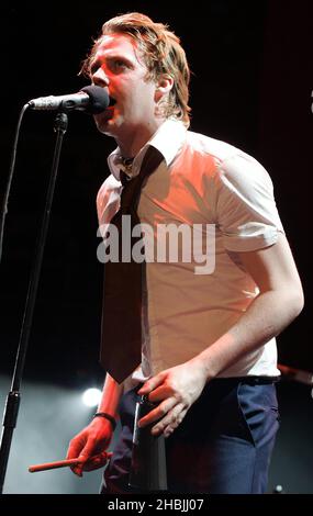 The Kaiser Chiefs perform on stage at the the Teenage Cancer Trust, at ...