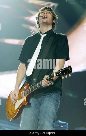 Busted performs on stage during the second night of their UK tour at ...