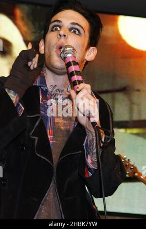 wiL Francis, lead singer of the band Aiden performs during an instore ...