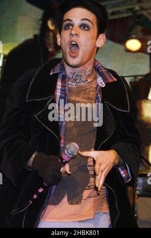wiL Francis, lead singer of the band Aiden performs during an instore ...
