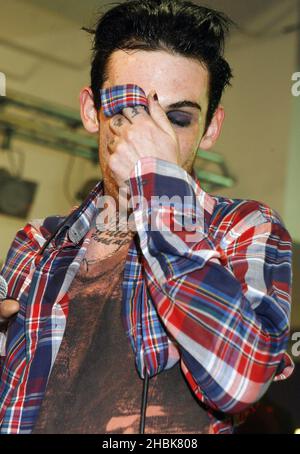wiL Francis, lead singer of the band Aiden performs during an instore ...