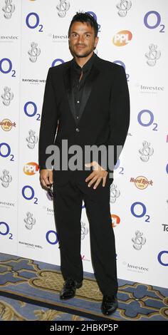 Peter Andre arrives at the O2 Silver Clef Awards at the Hilton Hotel in ...