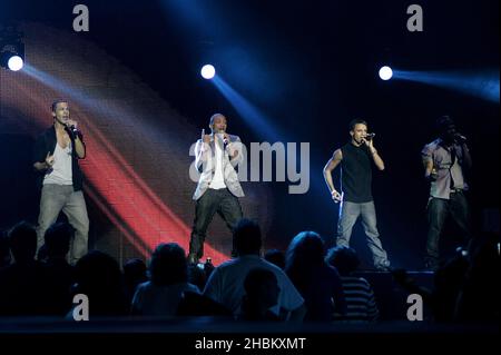 JB from JLS performing during Capital FM's Jingle Bell Ball at the O2 ...
