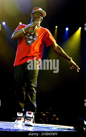 Dizzee Rascal performing during Capital FM's Jingle Bell Ball at the O2 Arena in London Stock ...