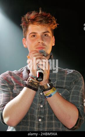 X Factor runner-up Aiden Grimshaw performs at G-A-Y Heaven in London on ...