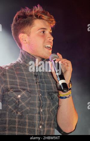 X Factor runner-up Aiden Grimshaw performs at G-A-Y Heaven in London on ...