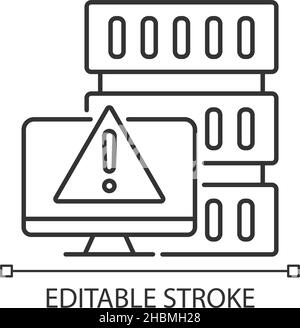 ddos attack line icon, outline symbol, vector illustration, concept ...