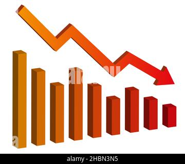 decrease diagram chart business report vector illustration Stock Vector Image & Art - Alamy