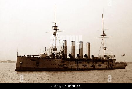 Royal Navy HMS Cressy on the Thames in 1909 Stock Photo - Alamy