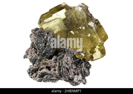 Raw specimen of Barite stone from mining and quarrying. Baryte or ...