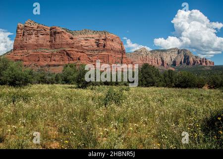 The red rock mountains in Coconino National Forest, Arizona, USA Stock ...