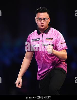 Rusty-Jake Rodriguez celebrates during his match against Ben Robb on ...