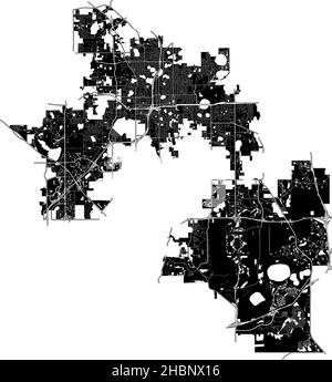Urban vector city map of Orlando, Florida, United States of America ...