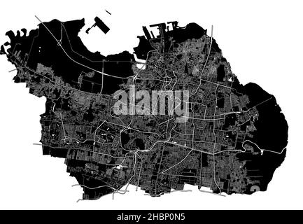 Vector map of Surabaya, Indonesia. Urban city road map poster ...