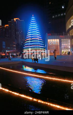 SHANGHAI, CHINA - DECEMBER 18, 2021 - A Louis Vuitton Christmas tree is ...