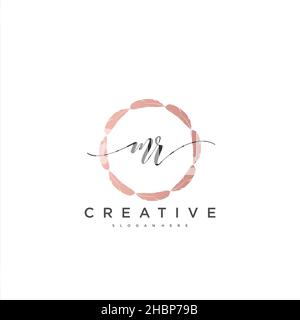 MR Initial handwriting minimalist geometric logo template vector art ...