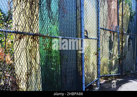 plastic road fencing on the street of a modern Stock Photo - Alamy