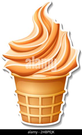 patch of delicious ice cream in stick kawaii vector illustration design ...