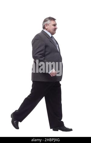 business man confidently striding forward . isolated on a white Stock ...