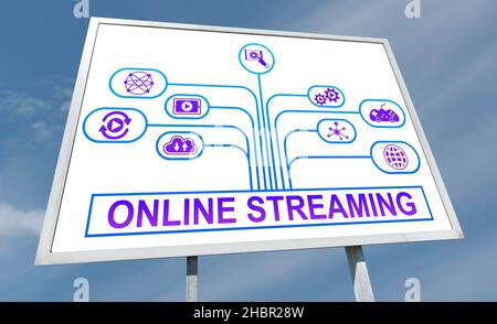 Live streaming concept drawn on a billboard Stock Photo - Alamy