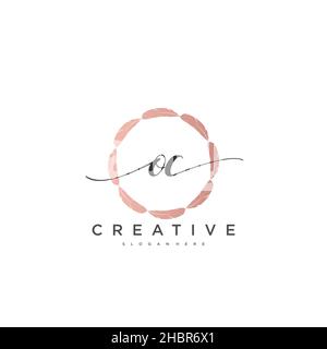 OC Initial handwriting minimalist geometric logo template vector art ...