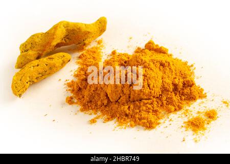 Turmeric stick and powder. Complementary medicine Stock Photo - Alamy