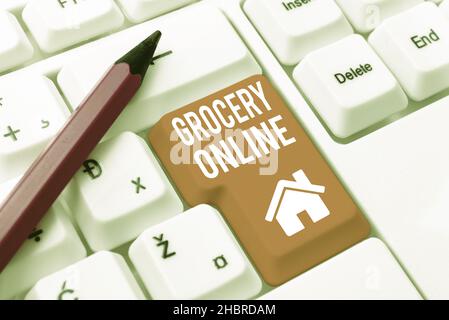 Inspiration showing sign Grocery Online. Conceptual photo digital ...