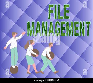 Hand writing sign File Management, Business concept computer program ...