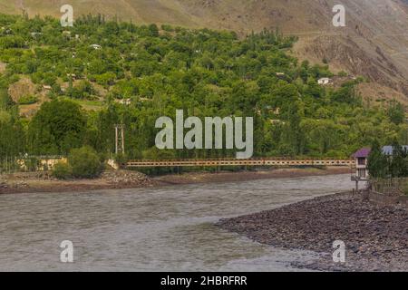 Tajik Afghan Friendship Bridge across the Panj River Stock Photo - Alamy