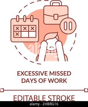 Excessive missed days of work concept icon Stock Vector Image & Art - Alamy