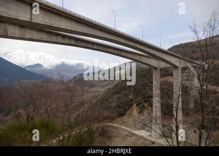 A twin bridge of Egnatia Motorway, westwards of Metsovo village in ...