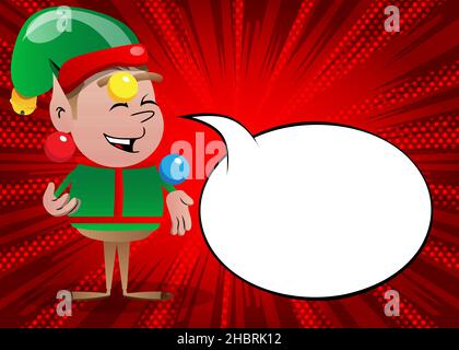 Christmas Elf juggler. Vector cartoon character illustration of Santa ...