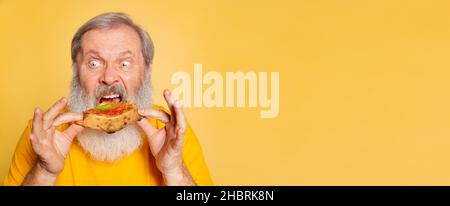Banner for National Pizza Day with young woman on lilac background ...