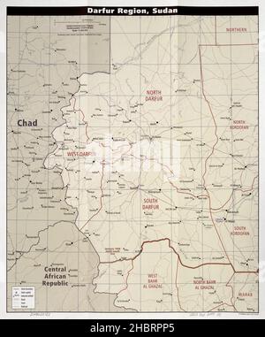 Map of the Darfur Region of Sudan ca. 2012 Stock Photo - Alamy