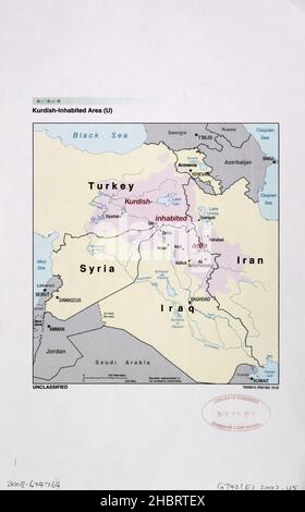 Map of Kurdish inhabited areas of Turkey, Iran, Iraq, Armenia and Syria ...